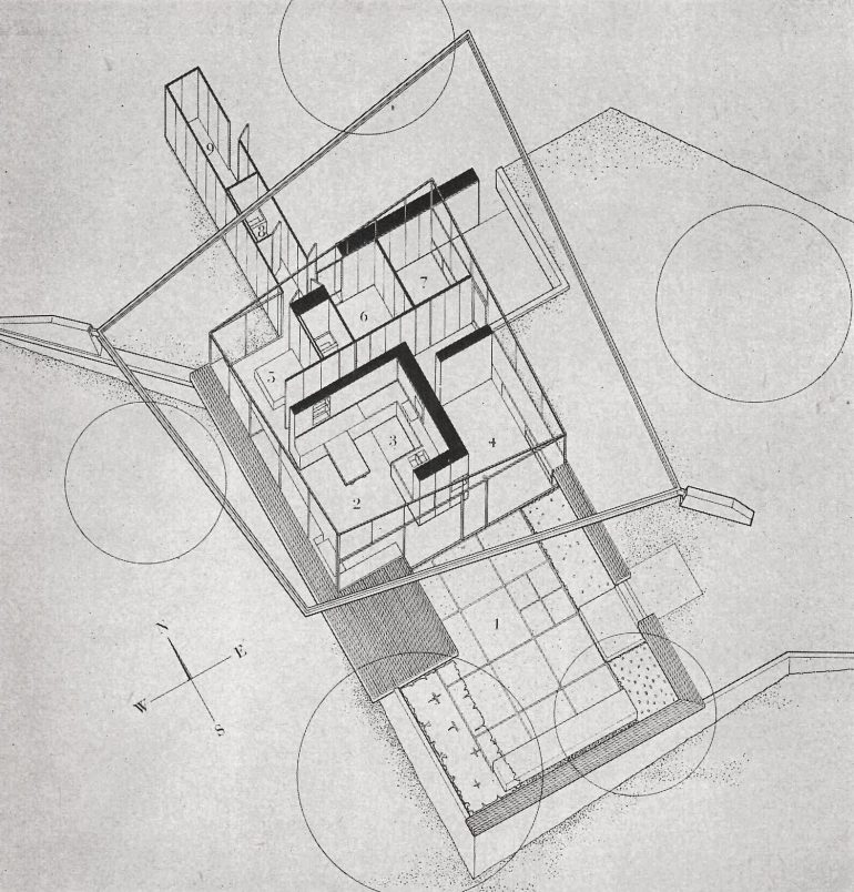 Eduardo Catalano, Raleigh House, 1954, Carolina del Norte. - Hyperbole