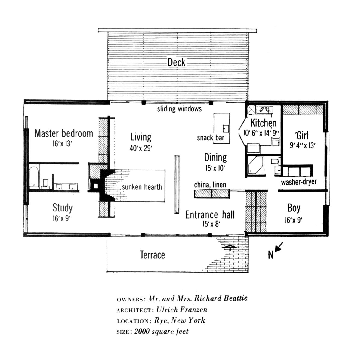 Beattie residence, Ulrich Franzen, Rye 1958. - Hyperbole